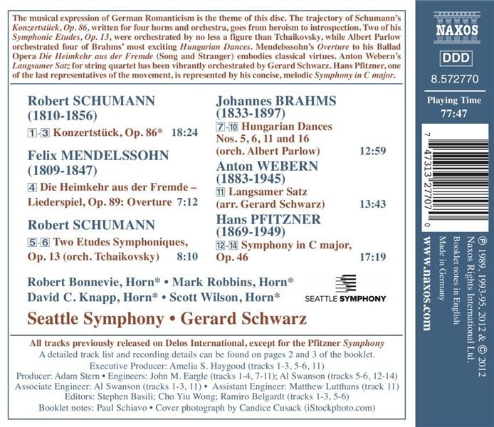 Pfitzner: Symphony In C Major; Schumann: Konzertstuck For Four Horns ...
