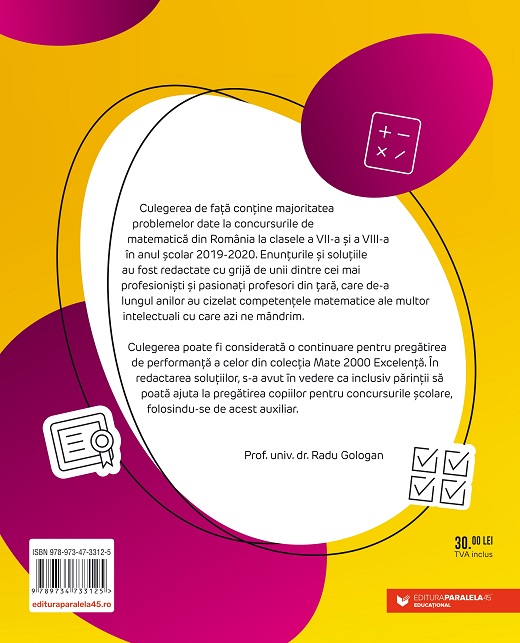 Matematica. Olimpiade si concursuri scolare 2020. Clasele a VII a si ...
