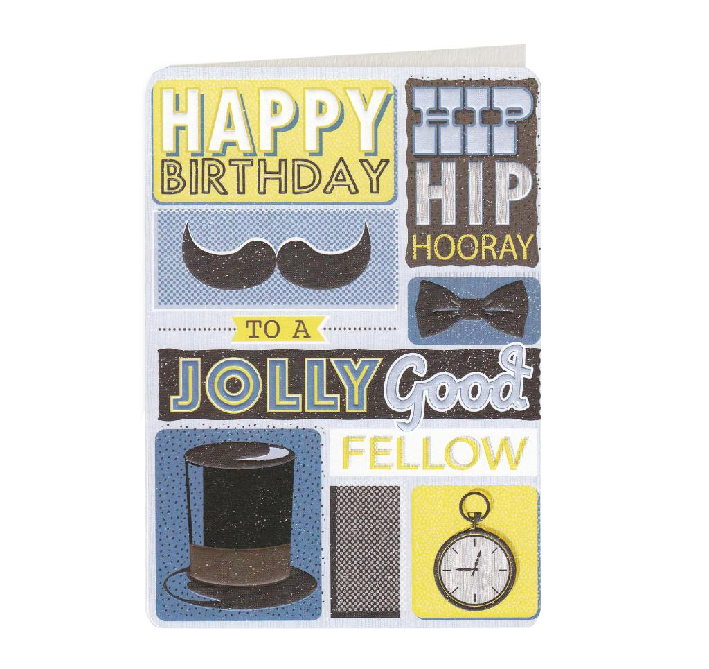 Felicitare - Happy Birthday - Jolly Good Fellow - Laura Darrington Design