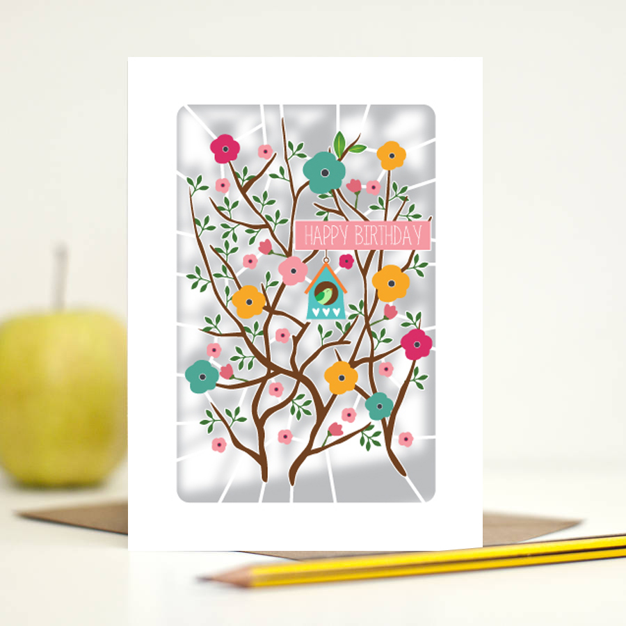 Felicitare - Happy Birthday Flowers - Alljoy Design