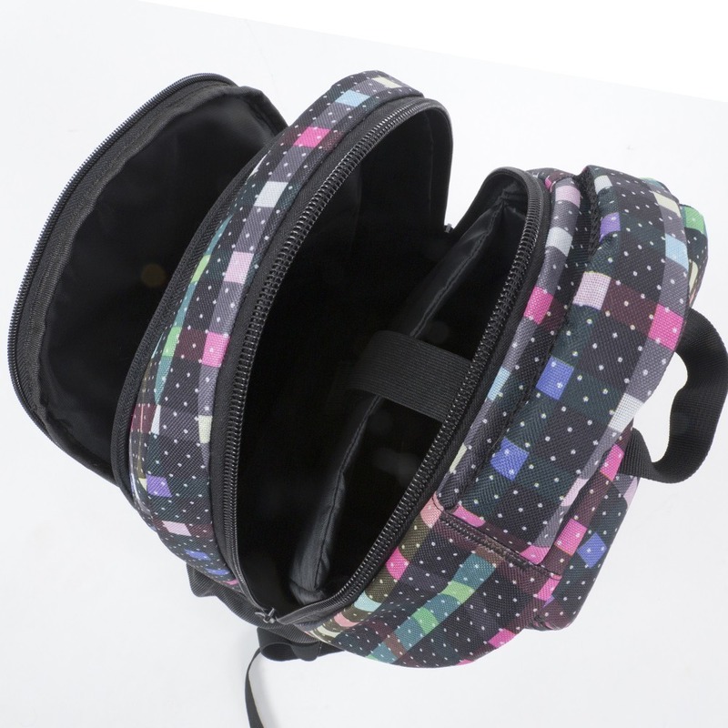 Ghiozdan Pixie Crew in carouri cu penar - Pixie Crew