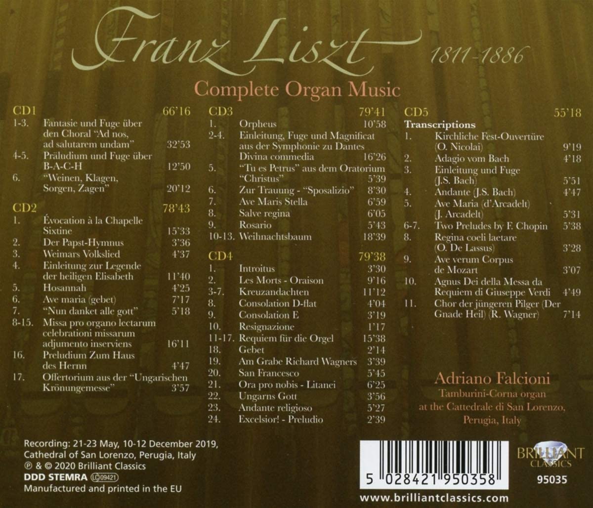 Liszt: Complete Organ Music (Box Set) - Adriano Falcioni