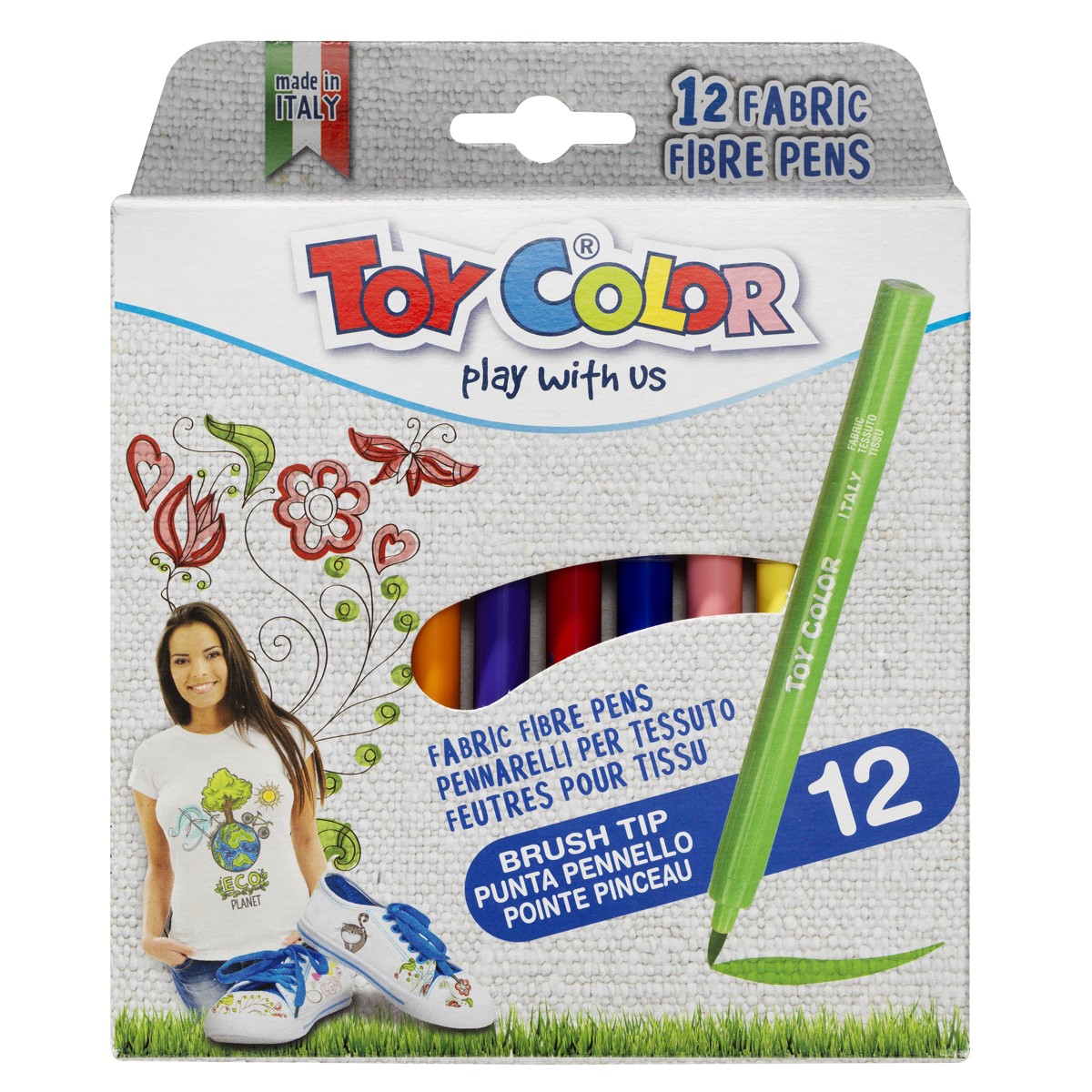 Set 12 carioci pentru textile - Toy Color Teenager - Toy Color - Toy Color