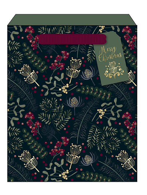 Punga de cadou - Large - Green Xmas Icons - Great British Card Company