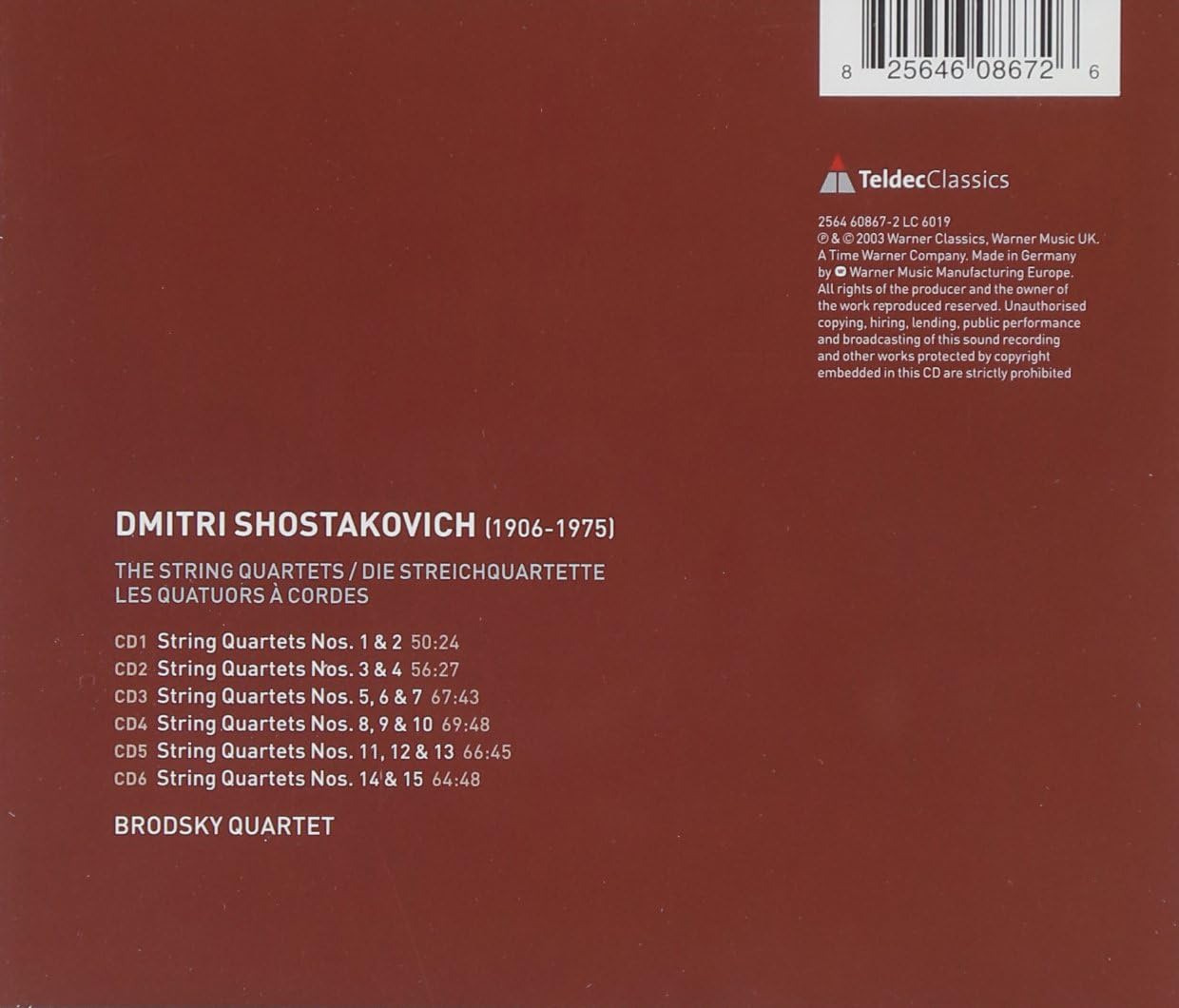 Shostakovich: The String Quartets - Brodsky Quartet