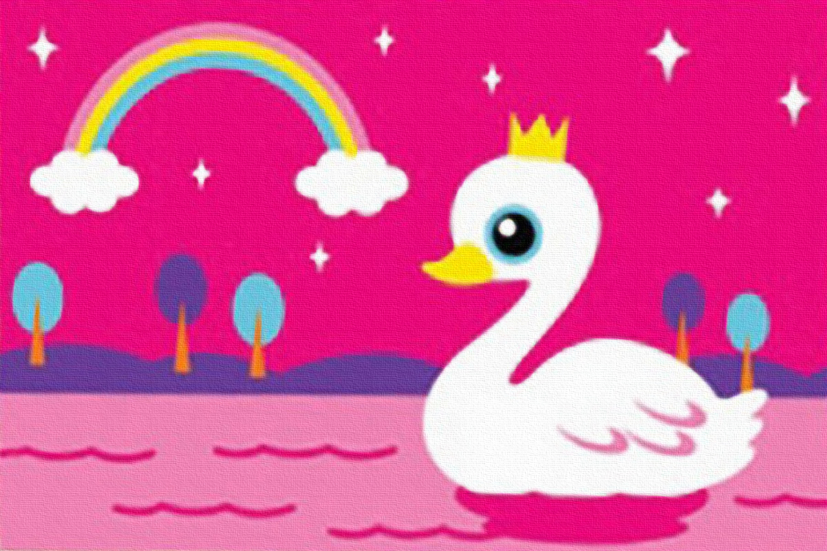 Set pictura pe numere - Lebada, 20x30 cm - Acuarello