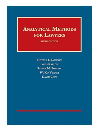 Analytical Methods for Lawyers - Howell Jackson, Louis Kaplow, Steven ...