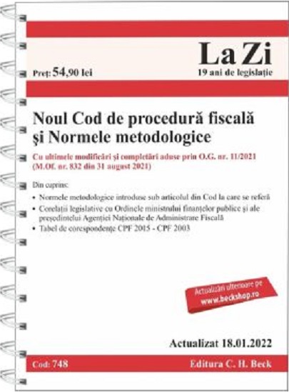 Noul Cod de procedura fiscala si Normele metodologice de aplicare