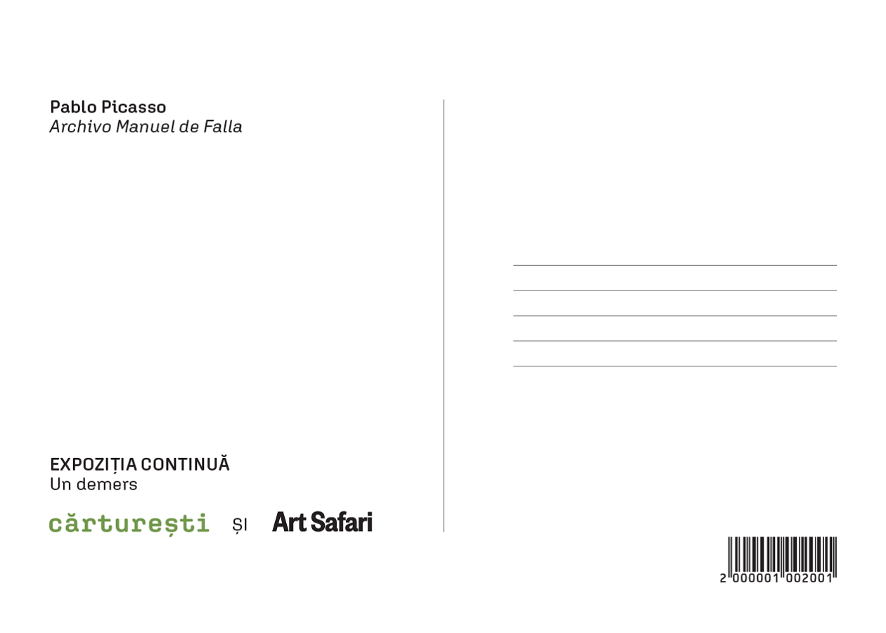 Carte postala 2022 - Pablo Picasso - Archivo Manuel de Falla - Art Safari