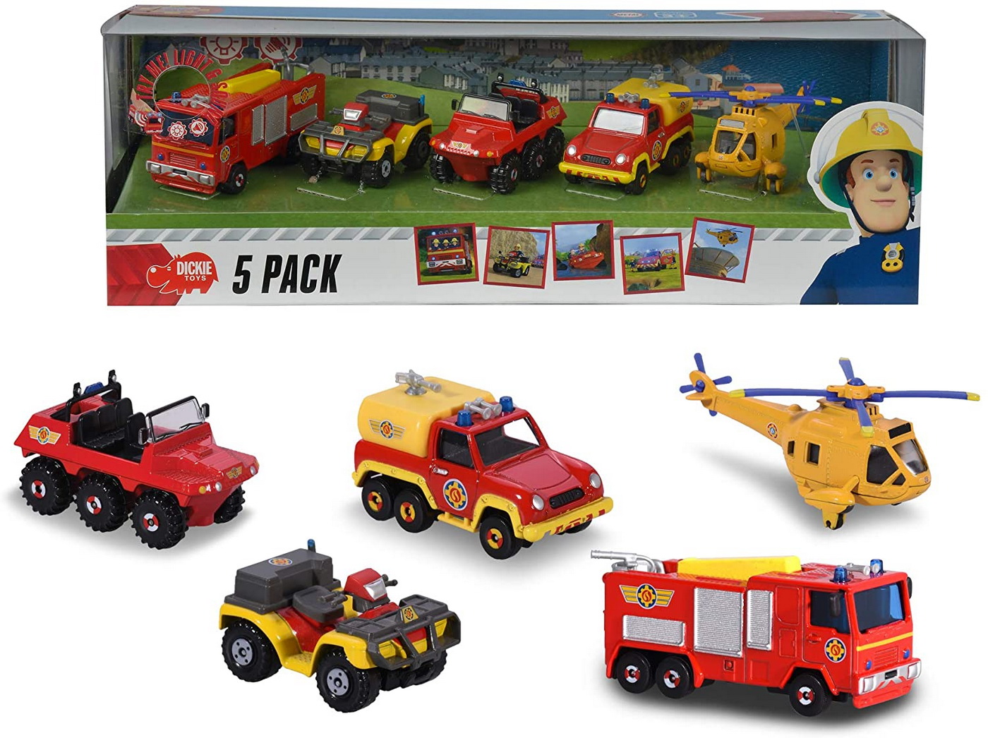Set masinute - Fireman Sam - 5 Pack - Dickie Toys