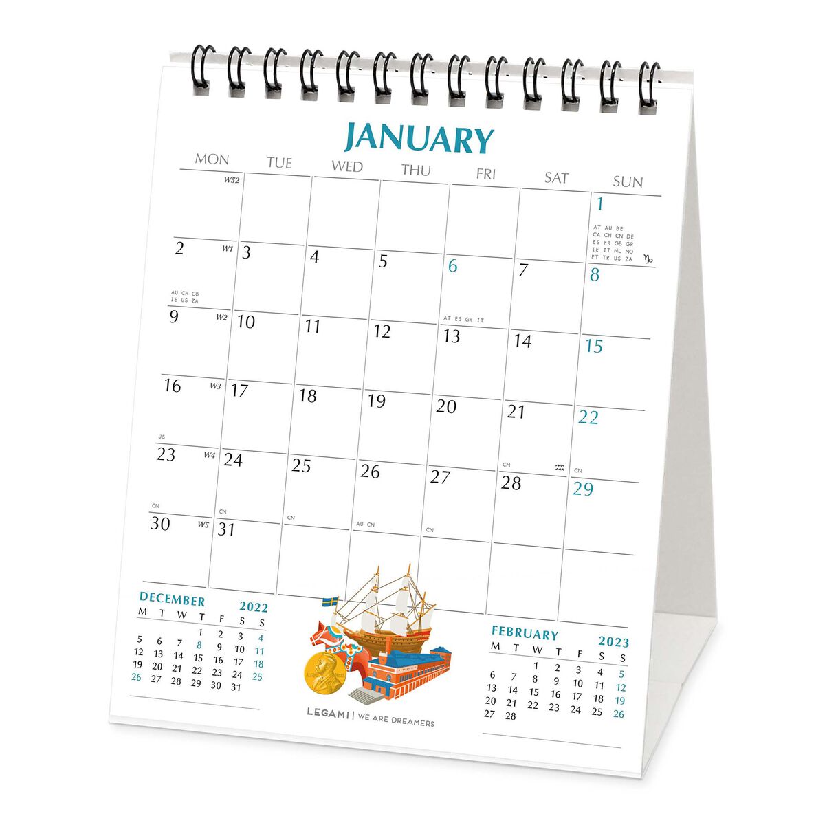 Calendar de birou 2023 - Maps of the World, 12x14.5 cm - Legami