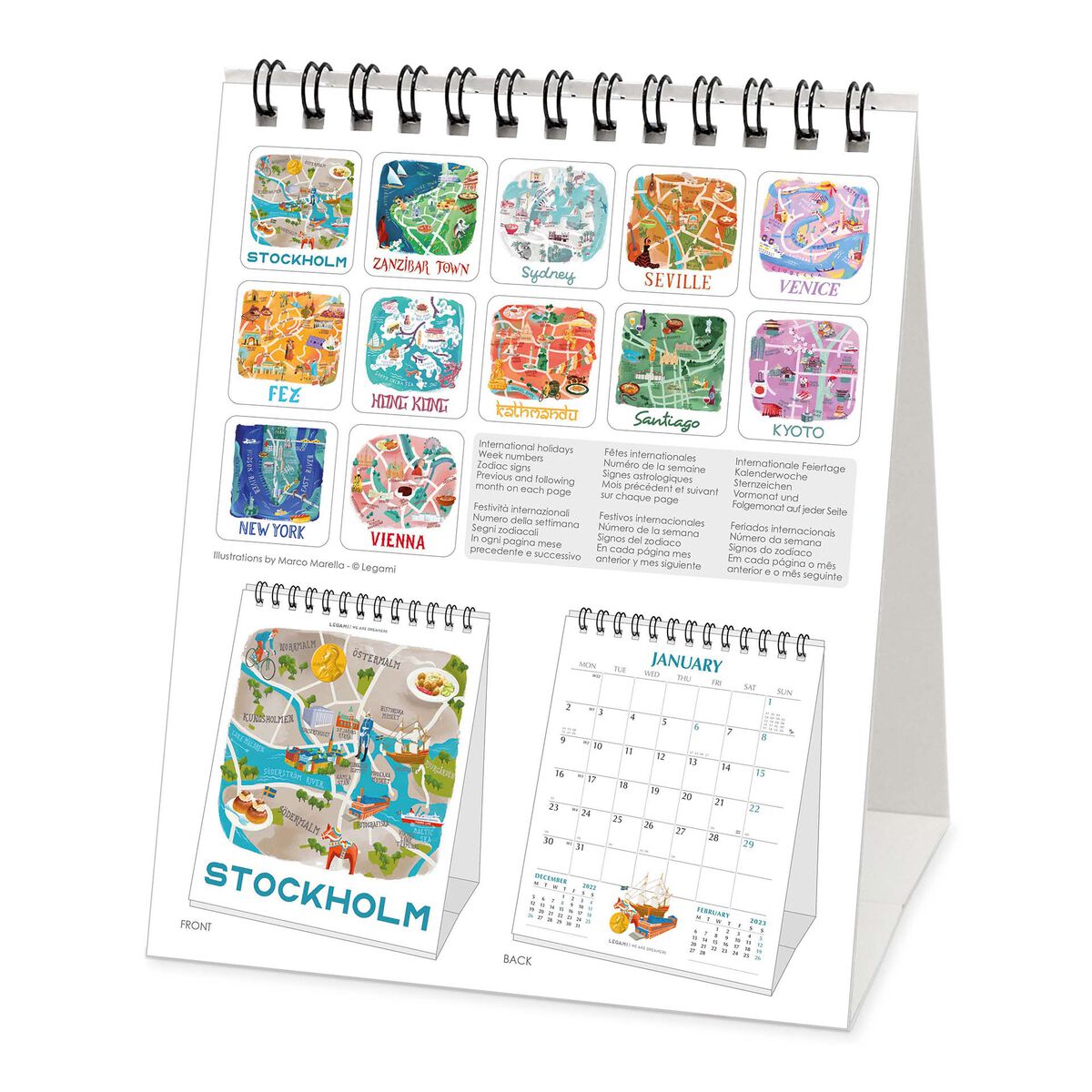 Calendar de birou 2023 - Maps of the World, 12x14.5 cm - Legami