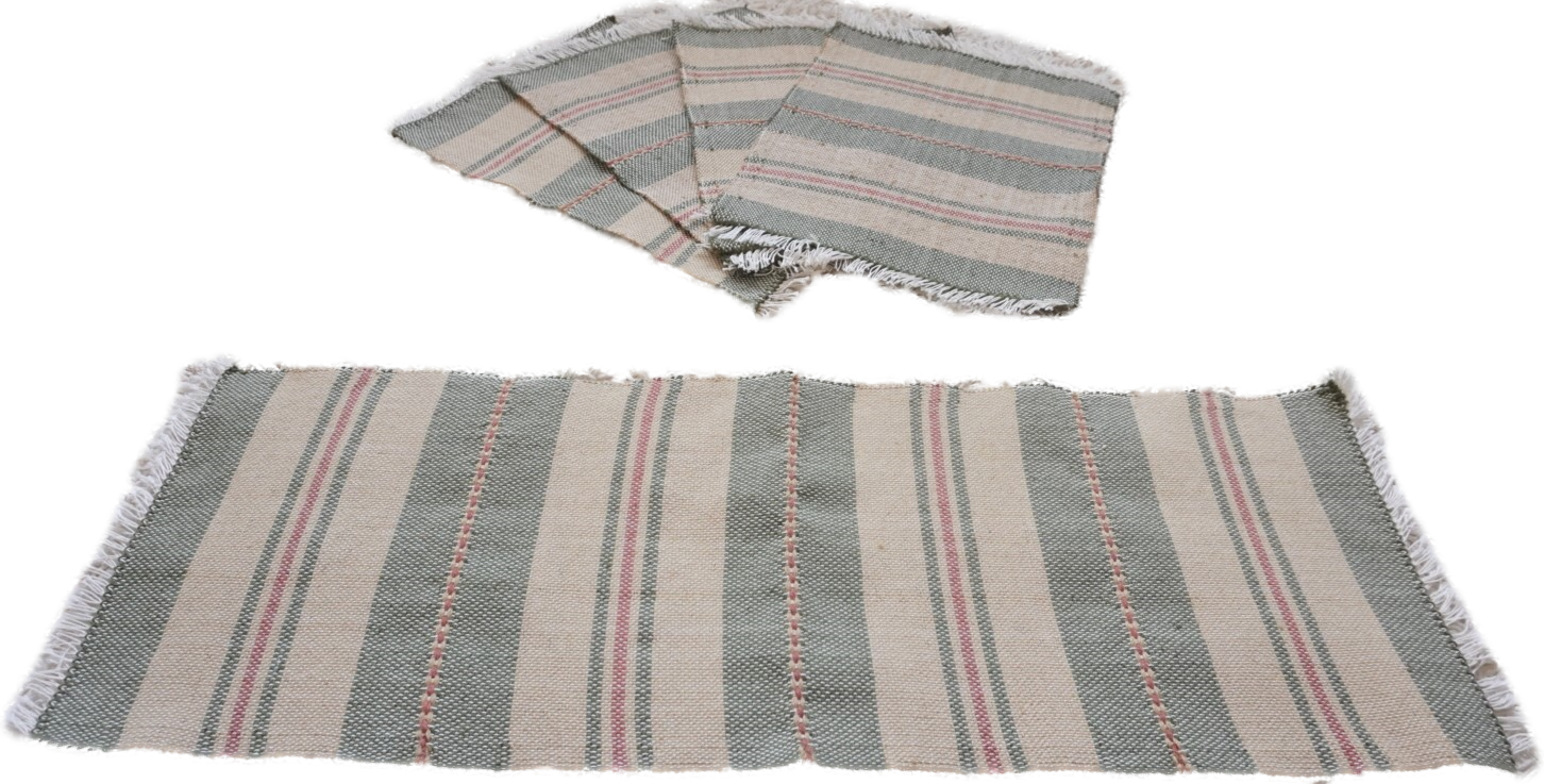 Set suporturi pentru farfurie si traversa - Verde - Isabela Tudose Popa