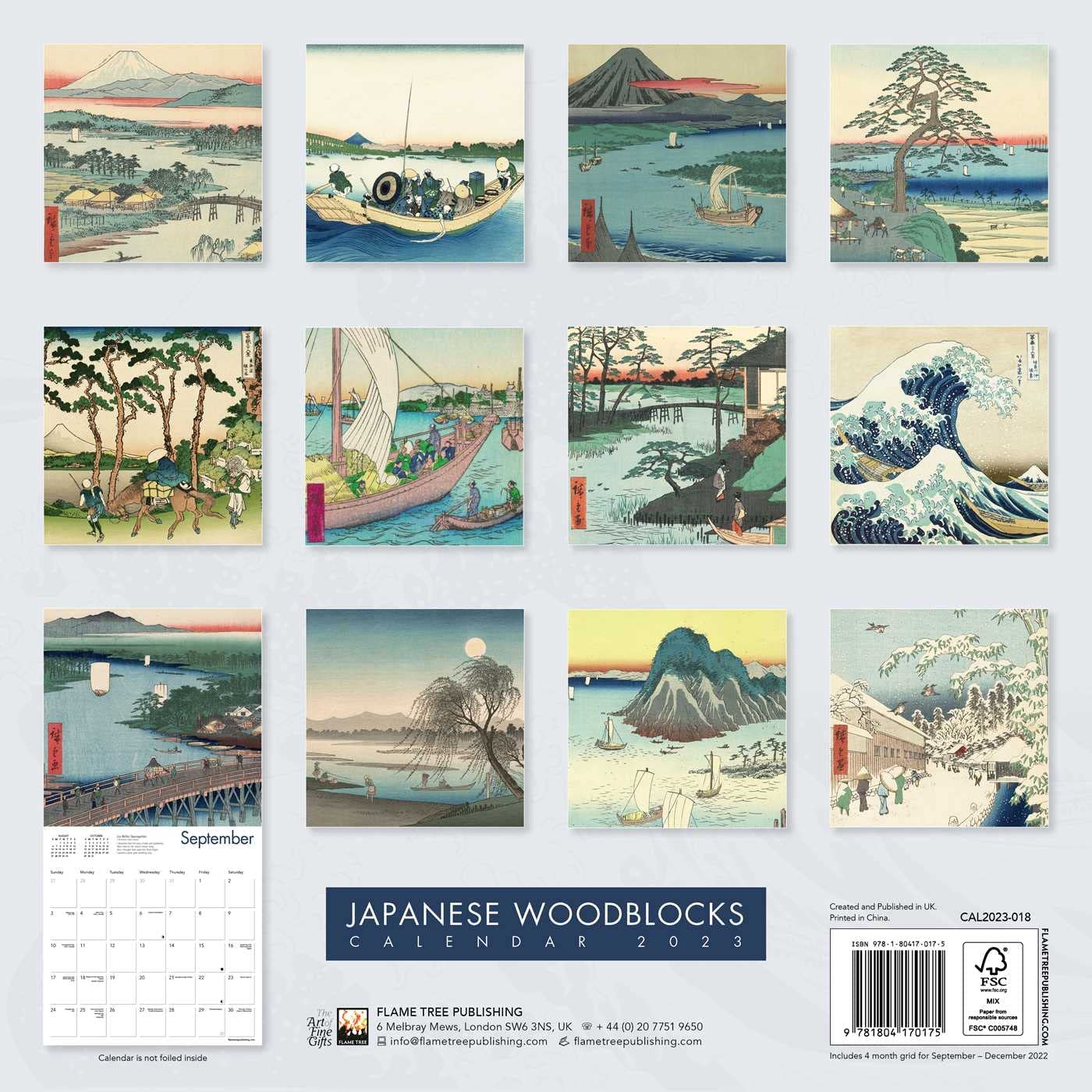 Calendar 2023 - Japanese Woodblocks - Flame Tree Studio