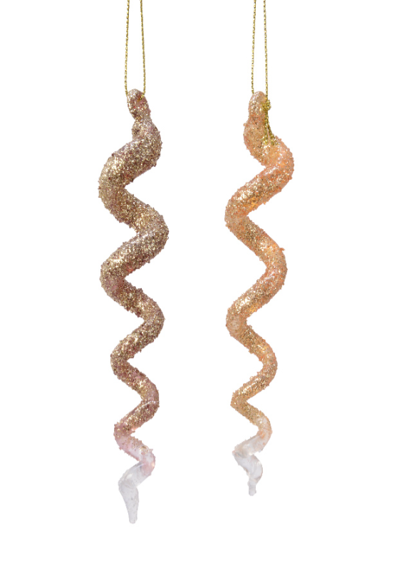 Ornament brad - Icicle Glass Glitter - doua culori - pret pe bucata ...