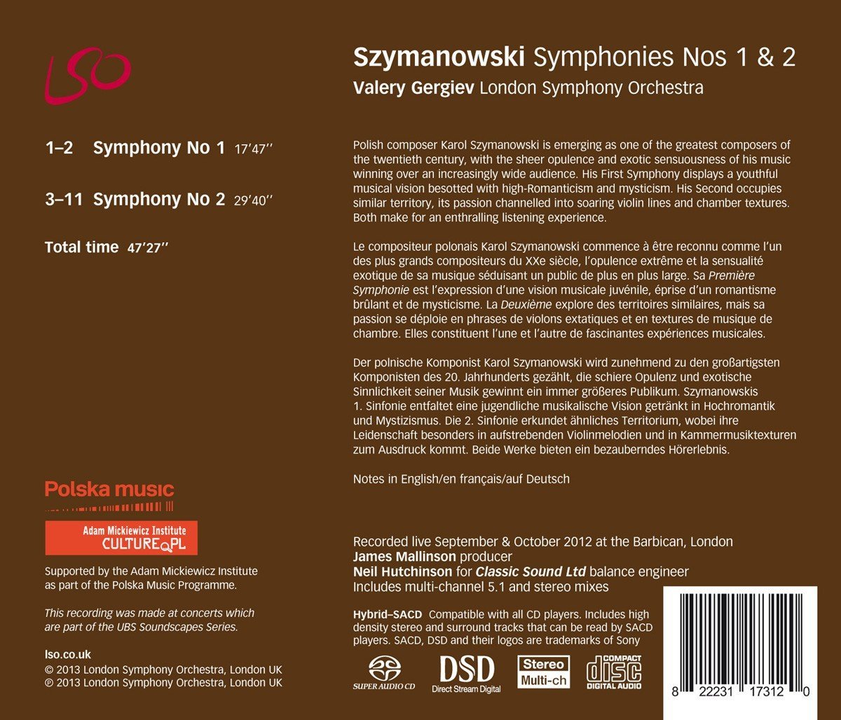 Szymanowski - Symphonies Nos. 1 & 2 - Karol Szymanowski, London Symphony Orchestra, Valery Gergiev