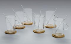 Pahar cu coaster si pistil de sticla, 200 ml