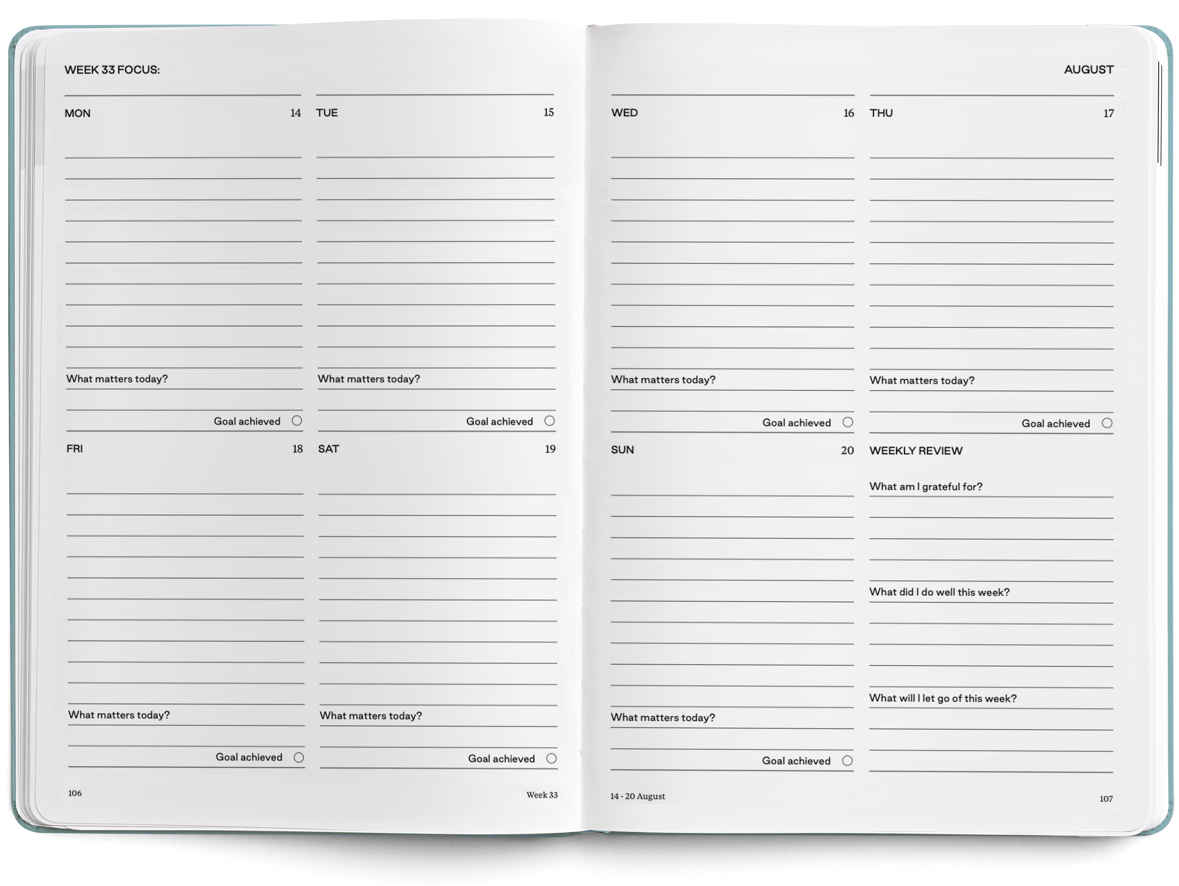 Agenda Weekly Planner A5 2023 - Glacier - Karst