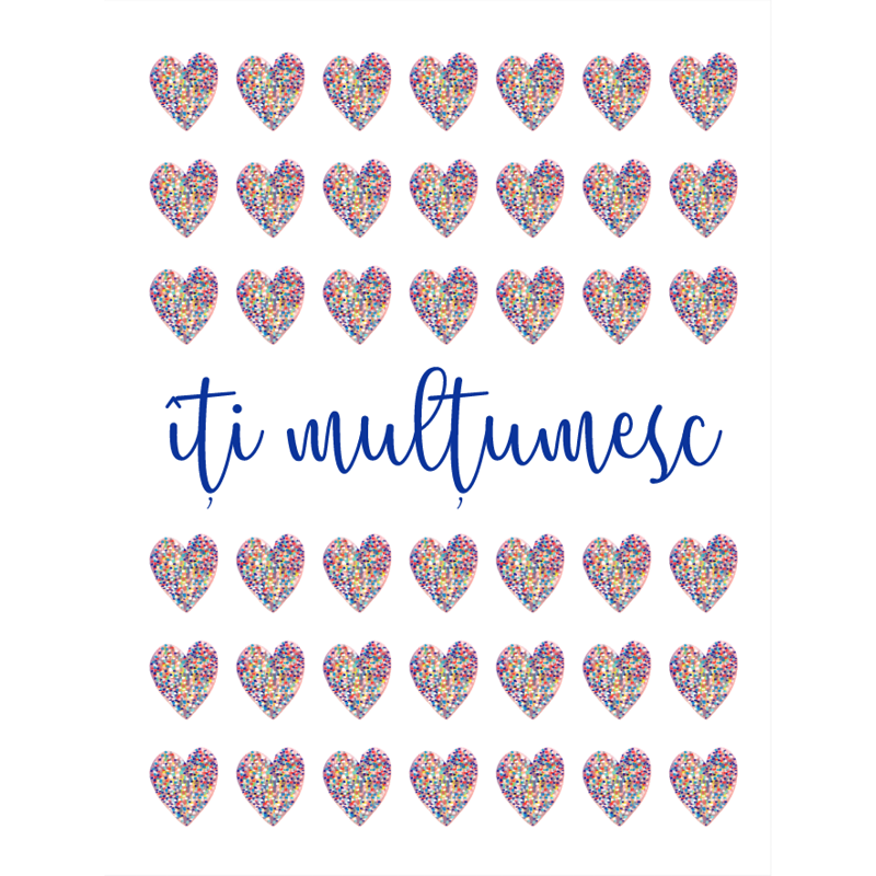 Felicitare - Love - Inimioare roz - Iti multumesc - Ana-Maria Galeteanu ...