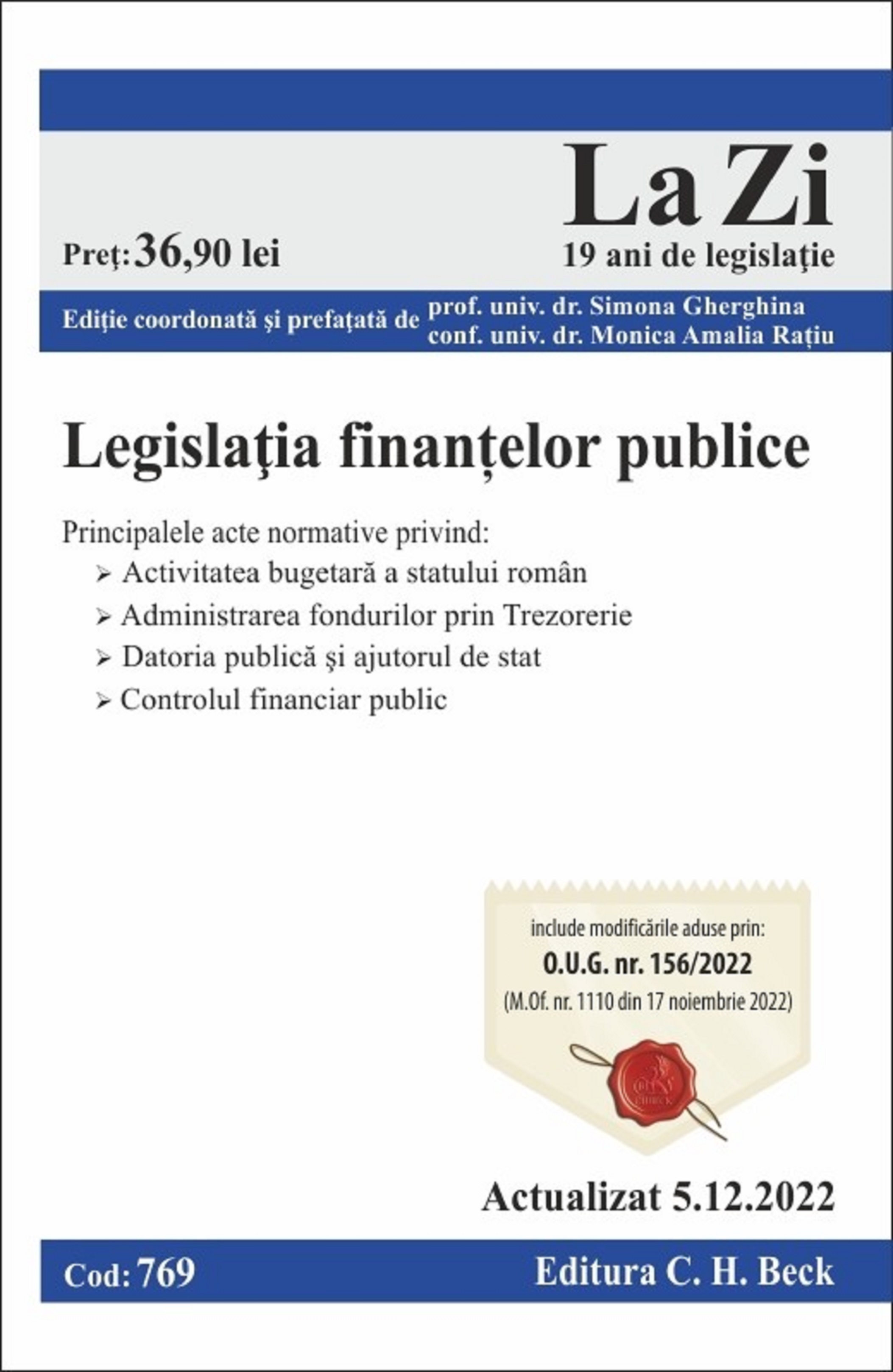 Legislatia finantelor publice - Simona Gherghina, Monica Amalia Ratiu
