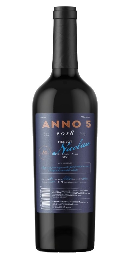 Vin rosu - Anno 5 - Merlot, sec, 2018 - Licorna Winehouse