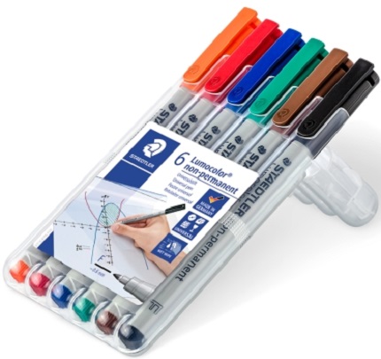 Marker non-permanent Lumocolor - 0.6 mm, set 6 bucati - Staedtler