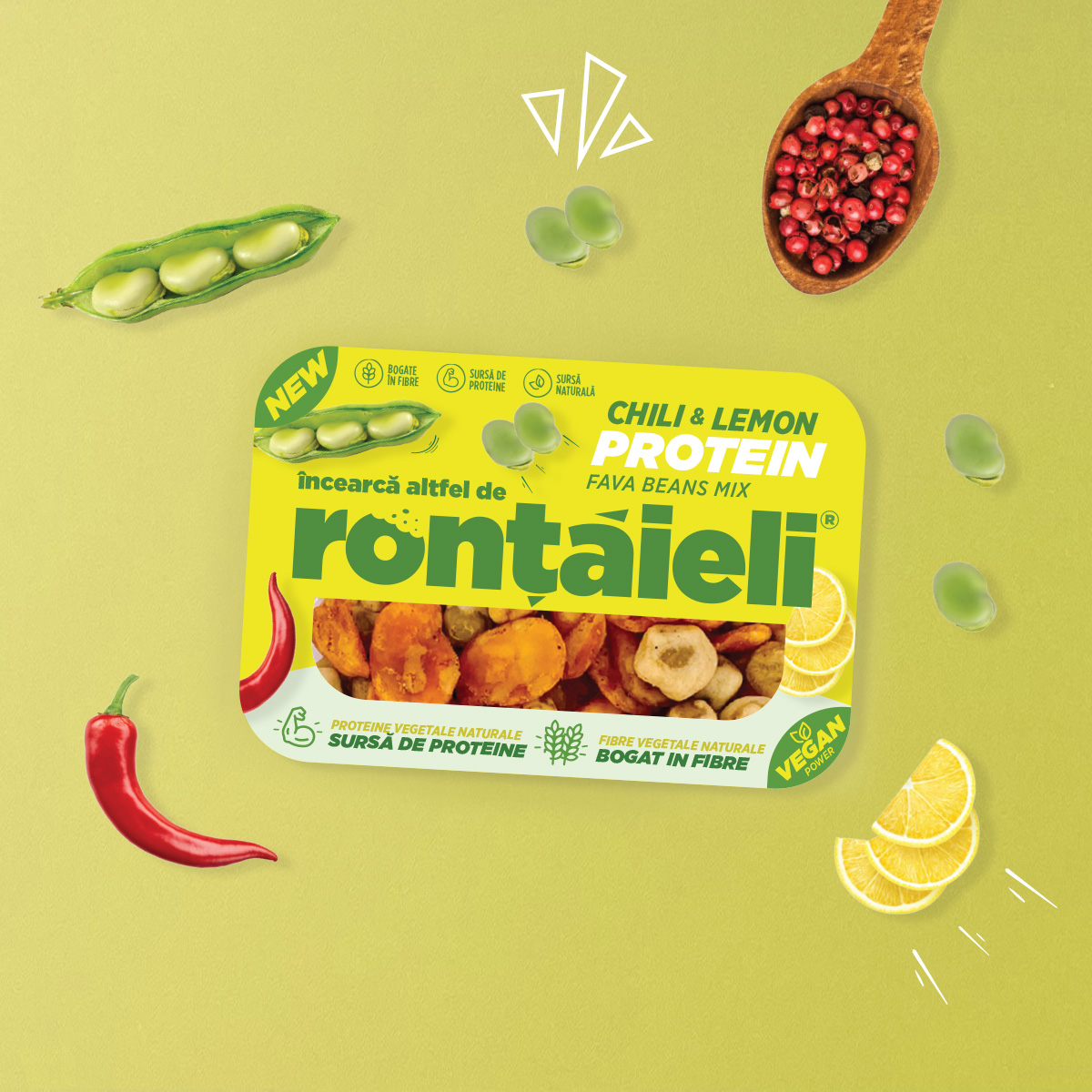 Chili & Lemon Protein Fava Beans Mix - Rontaieli