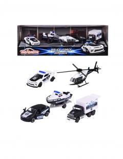Set 5 vehicule de politie metalice - Majorette - Majorette