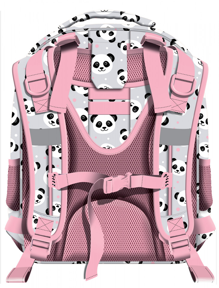 Ghiozdan - Grey Panda, 2 compartimente - St. Majewski