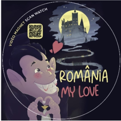 Magnet de frigider - Dracula Romania My Love, rotund - EuroParus