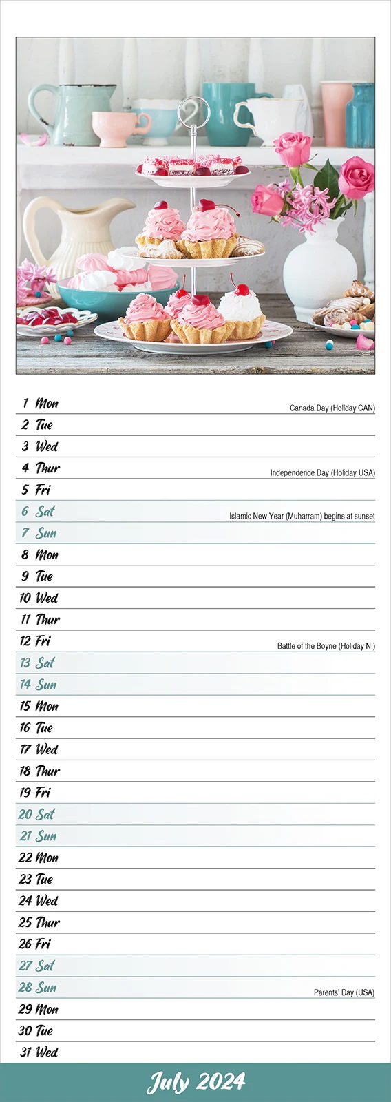 Calendar 2024 - Shabby Chic Slimline - Avonside Publishing Ltd