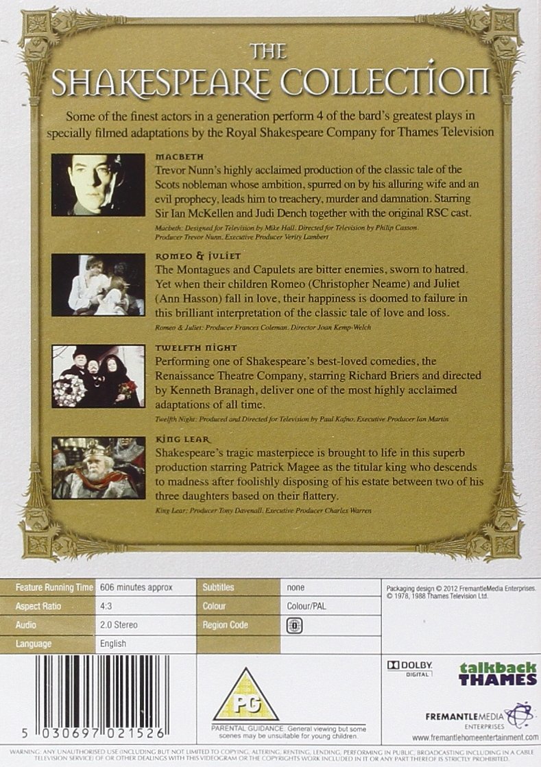 The Shakespeare Collection - Macbeth, Romeo & Juliet, Twelfth Night ...