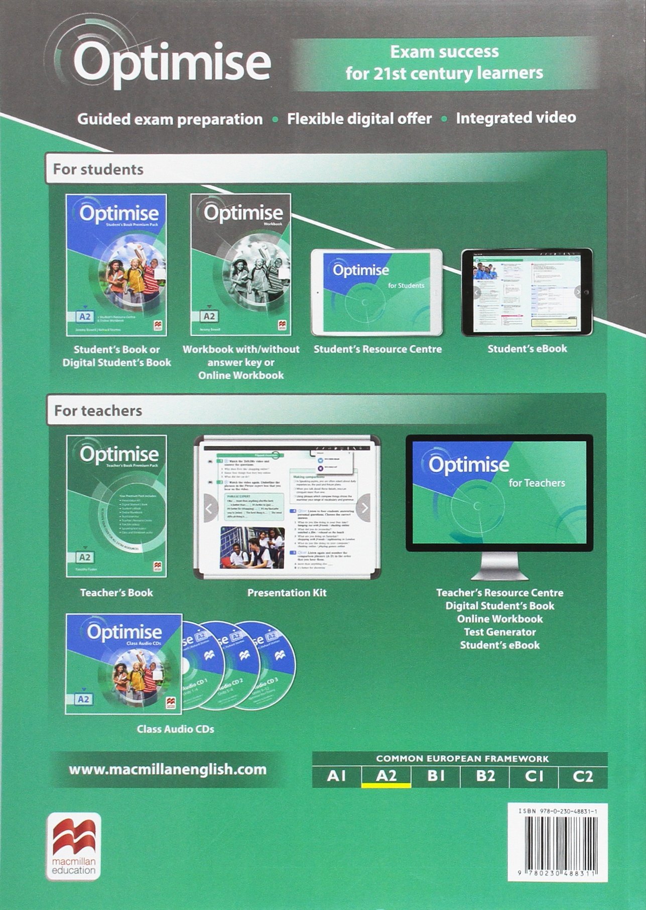 Optimise A2 - Elementary - Workbook without key - Jeremy Bowell