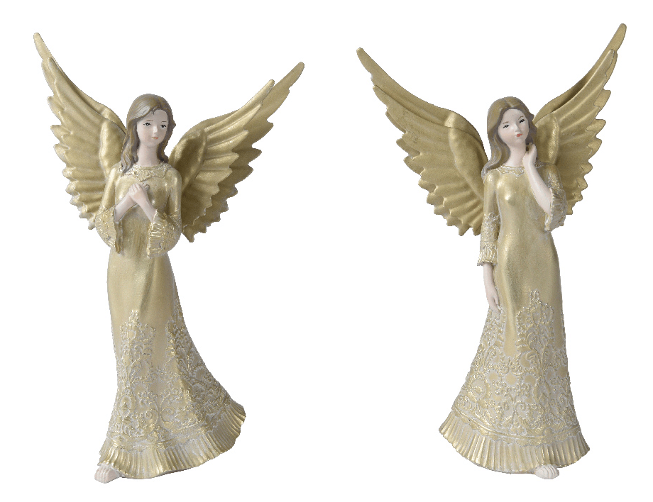 Figurina decorativa - Big - Angel Polyresin Angel with Metal Wing ...