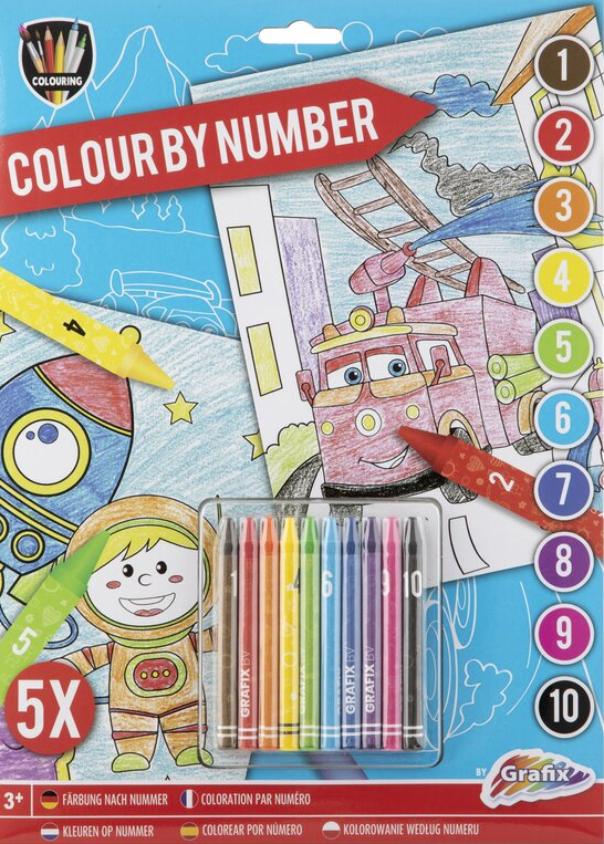 Set de colorat - Colour by Number, Albastru - Grafix - Grafix