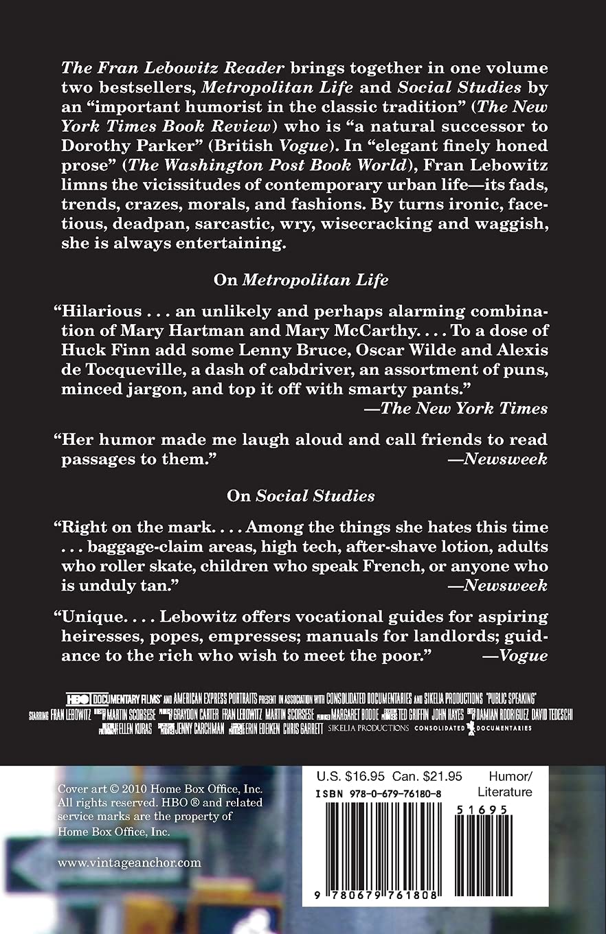 The Fran Lebowitz Reader - Fran Lebowitz The Fran Lebowitz Reader - Fran Lebowitz
