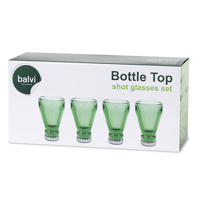 Set 4 pahare pentru shot - Bottle Top - Balvi