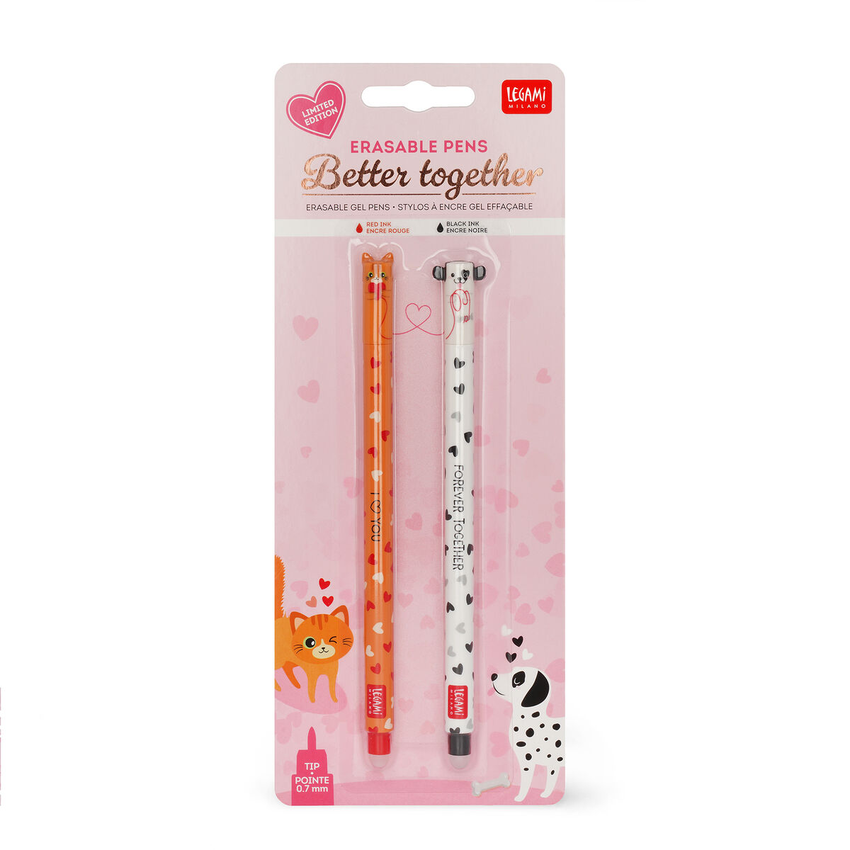 Set 2 pixuri - Erasable Pen - Kitty and Dog - Legami