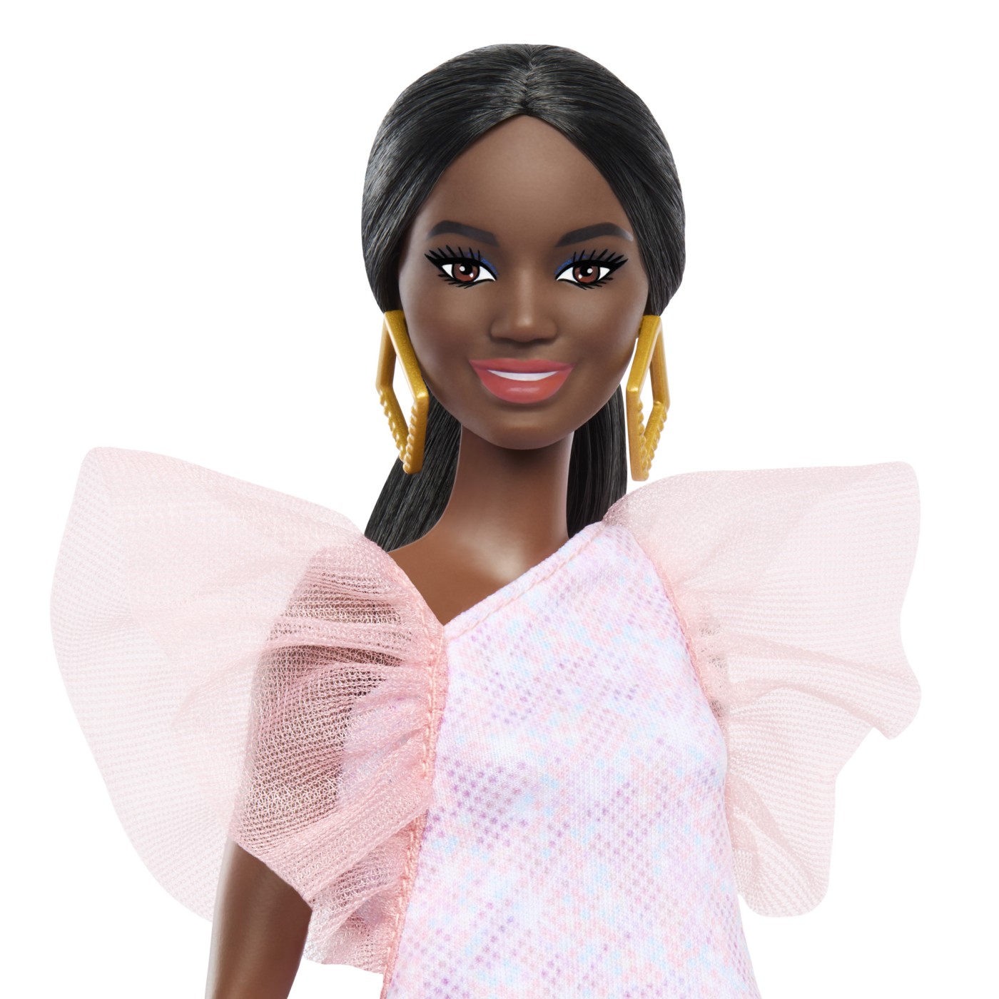 Papusa - Barbie Fashionistas - Afro-Americana cu rochie Peach - Mattel