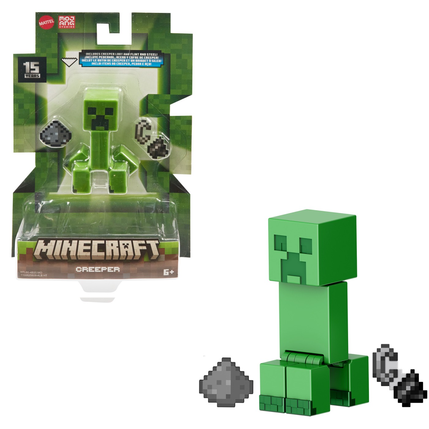 Figurina - Minecraft a Block - Creeper - Mattel - Minecraft - Mattel