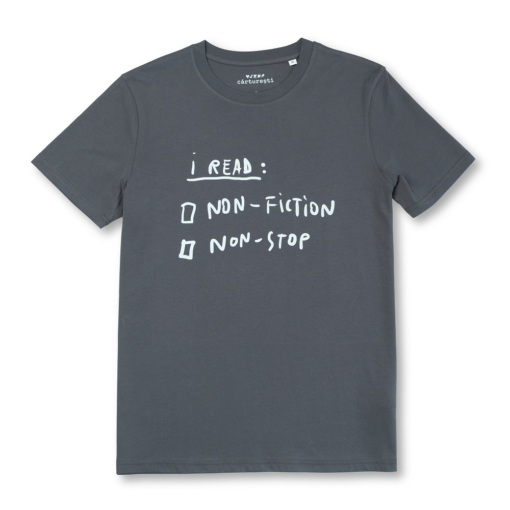 Tricou M - Carturesti x George Rosu - I Read Non-Fiction Non-Stop ...