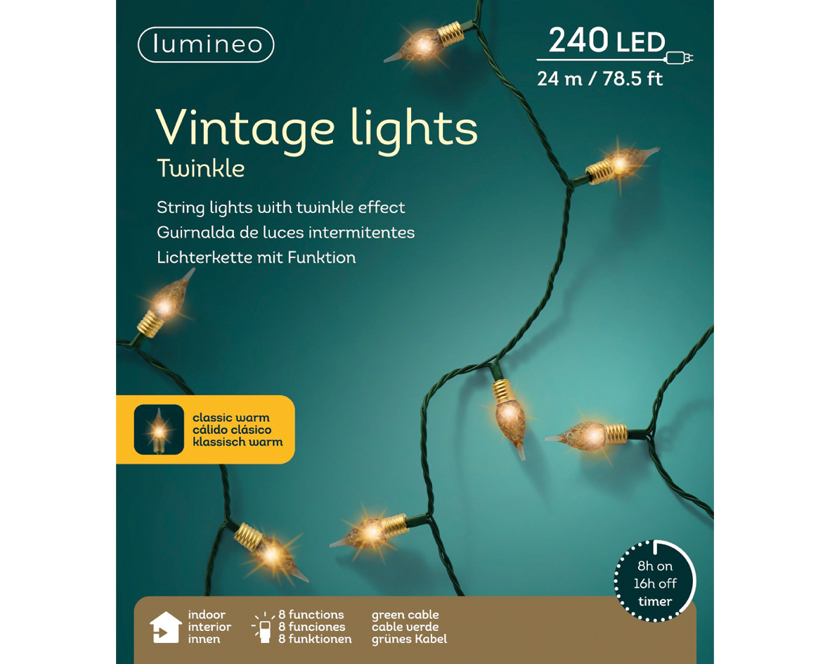 Luminite decorative - 240 LED Vintage Lights 8 Functions - Lumineo