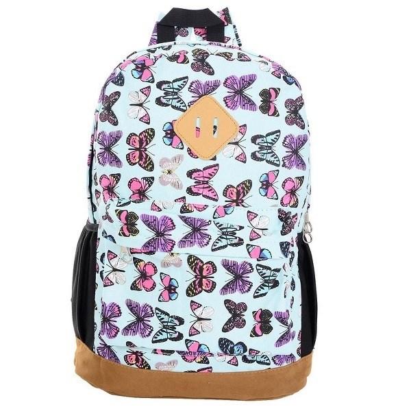 Blue Butterfly Print Backpack - Faye Sas