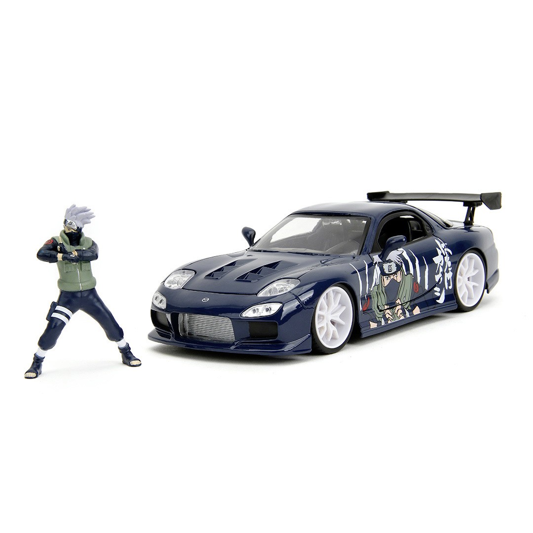 Set masinuta metalica si figurina - Kakashi Hatake si Mazda Rx7 - Jada Toys