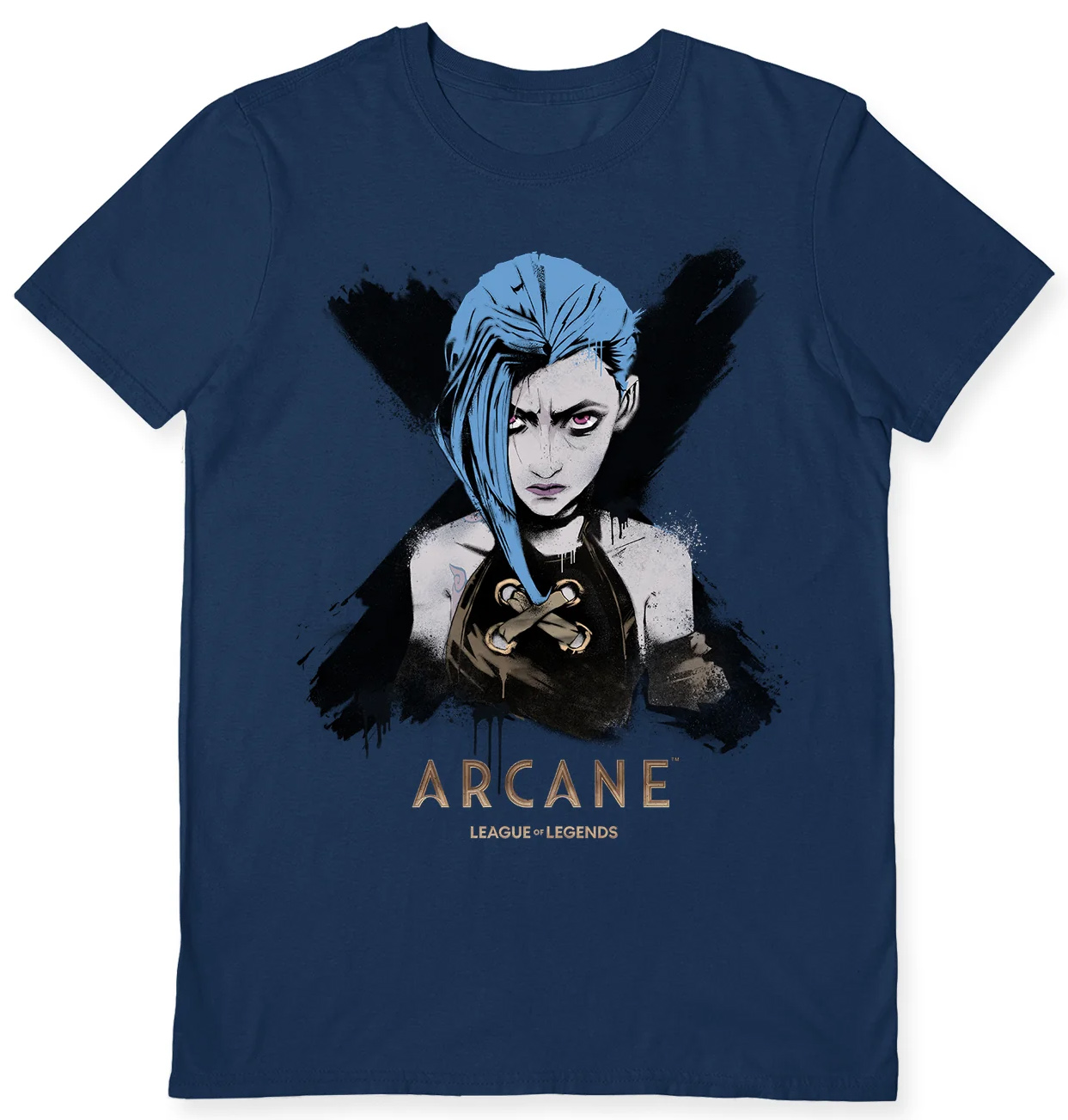 Tricou - Arcane League of Legends - Jinx Portrait - Navy Blue, Marime ...