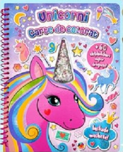 Unicorni - Carte de colorat cu corn