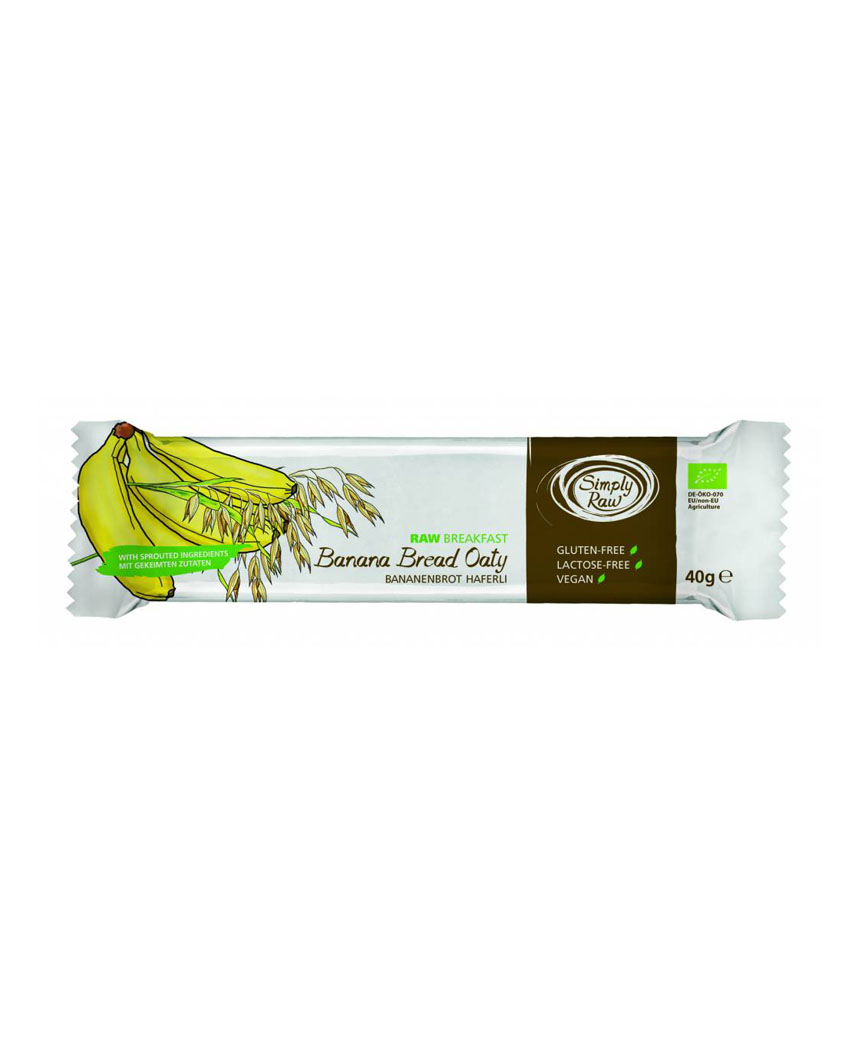 Baton Bio - Raw Ba Breakfast Cu Banane Si Ovaz 40 g - Merlo's Best
