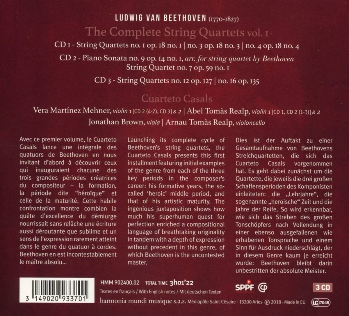 Ludwig Van Beethoven: Complete String Quartets - Casals Quartet