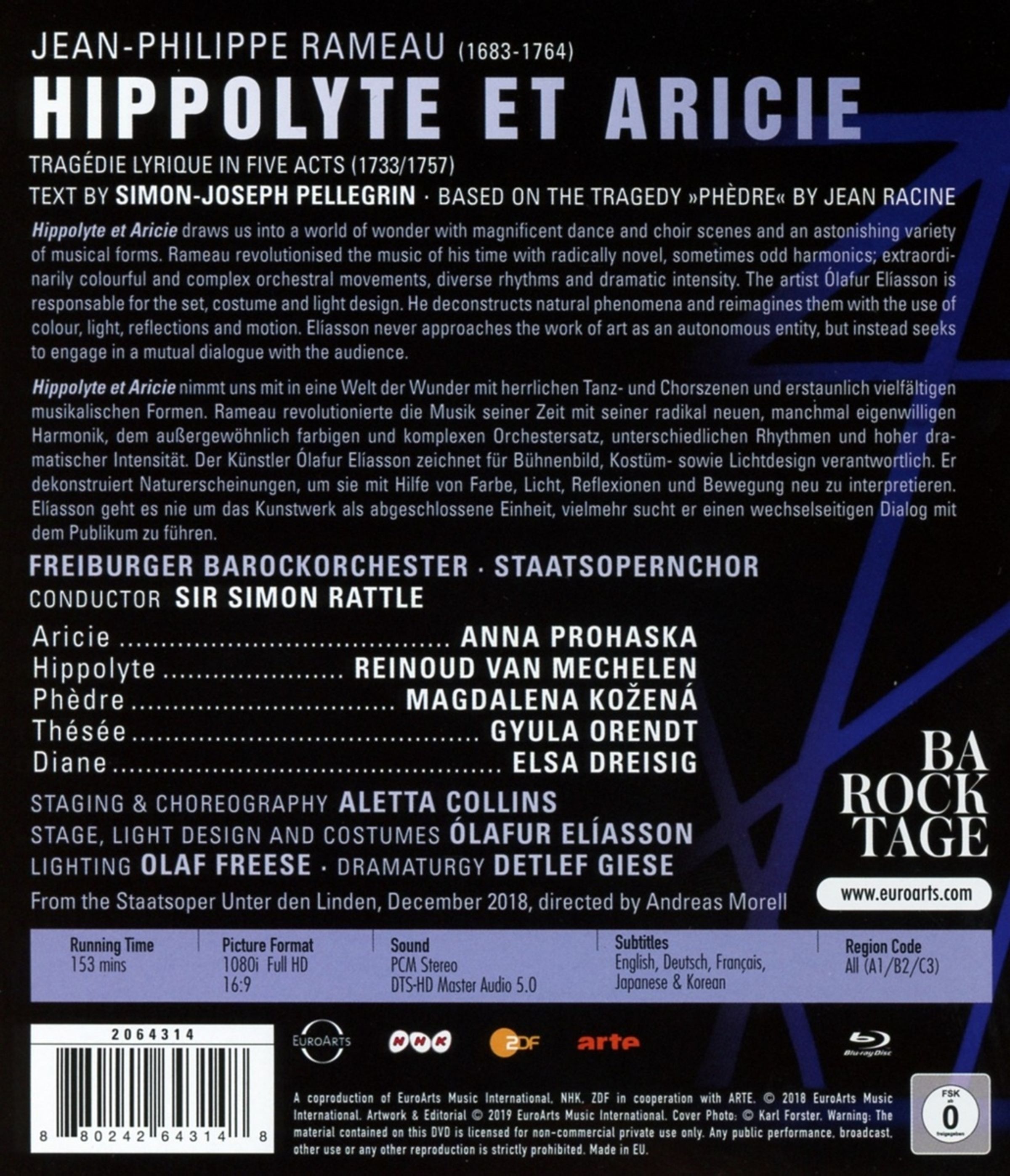 Hippolyte et Aricie (Blu-Ray) - Jean Philippe Rameau