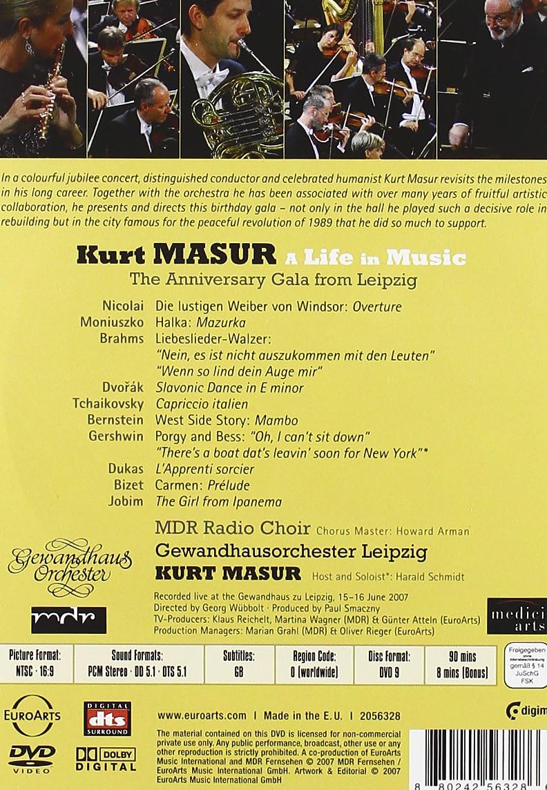 Kurt Masur - A Life in Music (DVD) - MDR Rundfunkchor Leipzig ...